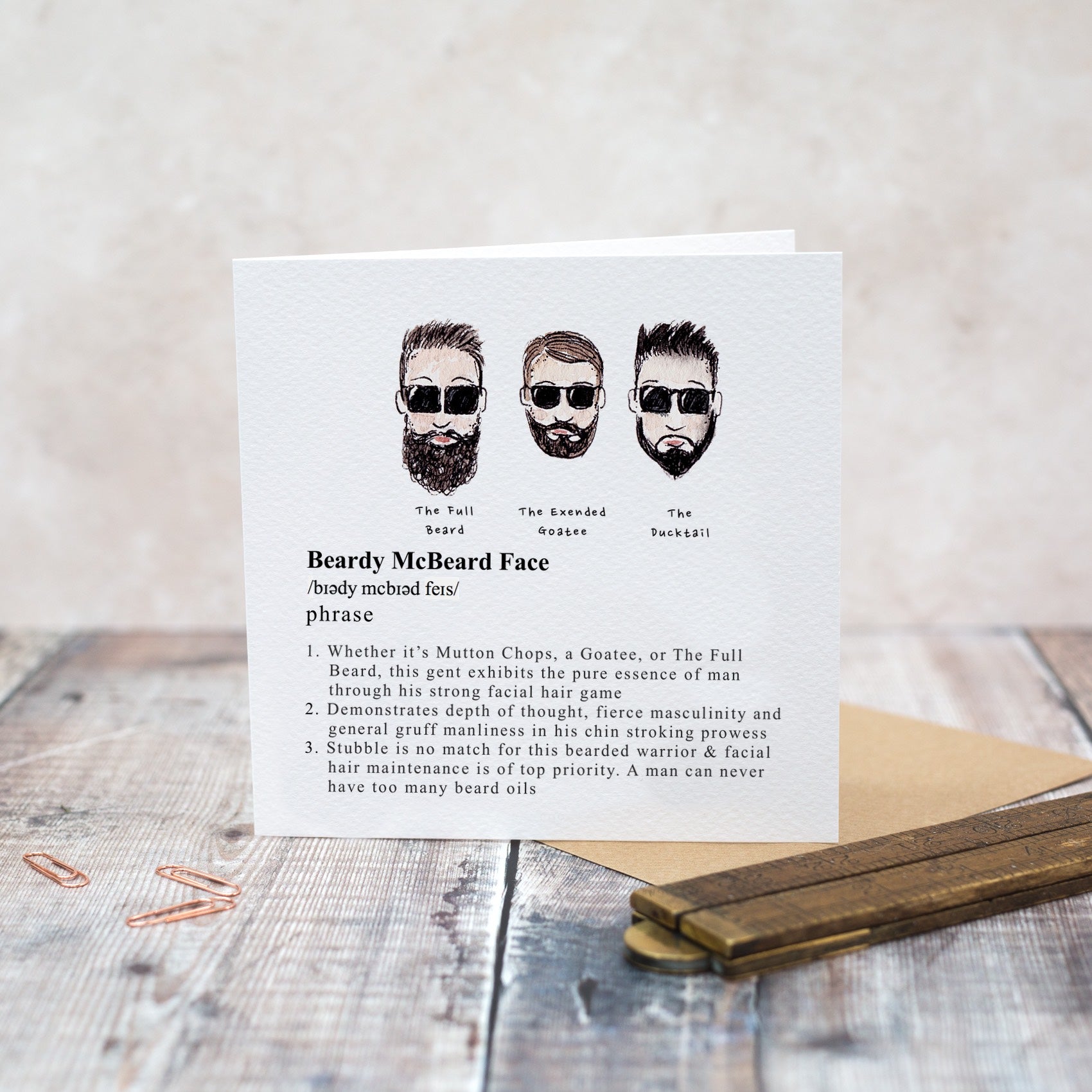 Beardy McBeard Face Card (Cello-Free) – Toasted Crumpet
